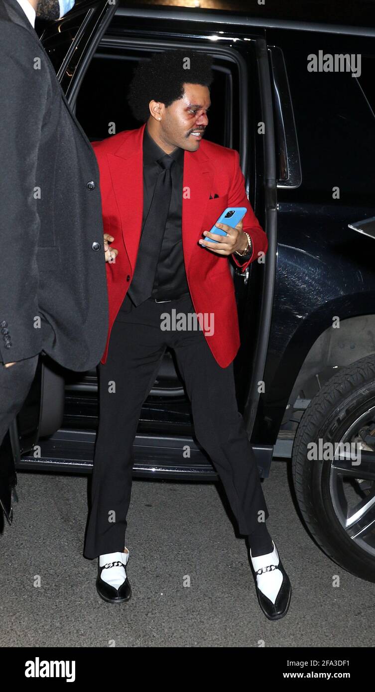 New York - NY - 20200826 The Weeknd is seen with bloody make up as he ...