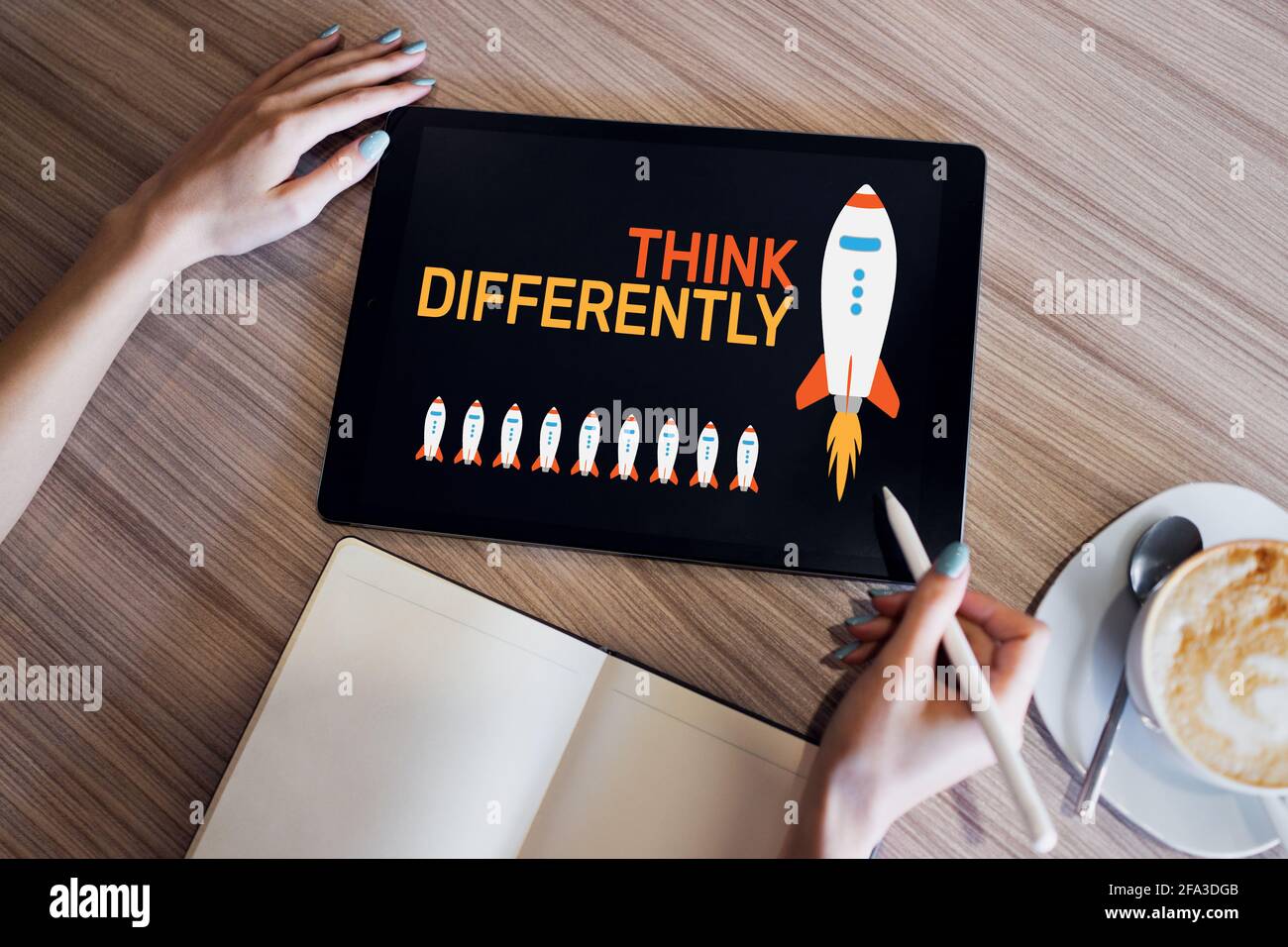 Think differently, Mind outside the box, Creativity, Innovation concept ...