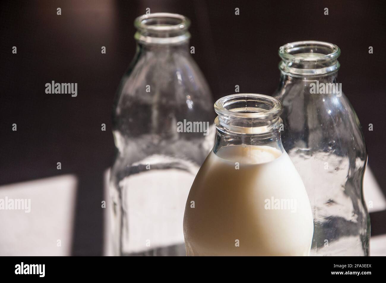 Full Empty Milk Bottles High Resolution Stock Photography and Images ...