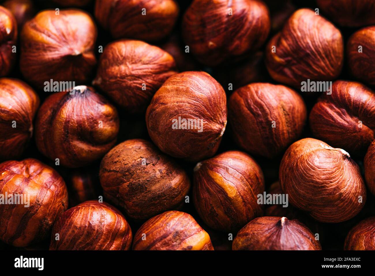 Peeled hazelnuts. Food background. close-up Stock Photo - Alamy