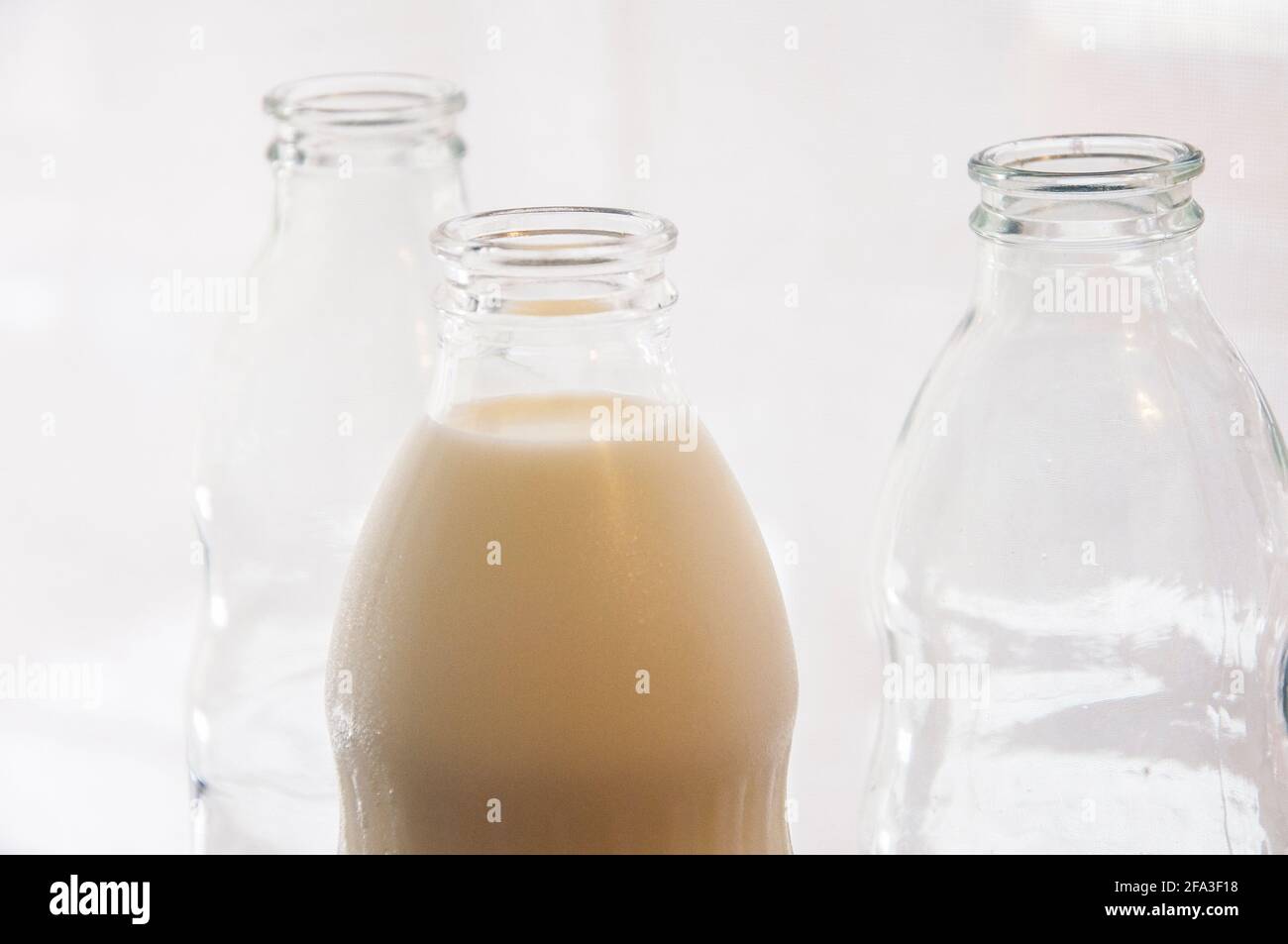 Vintage glass milk bottles hi-res stock photography and images - Alamy