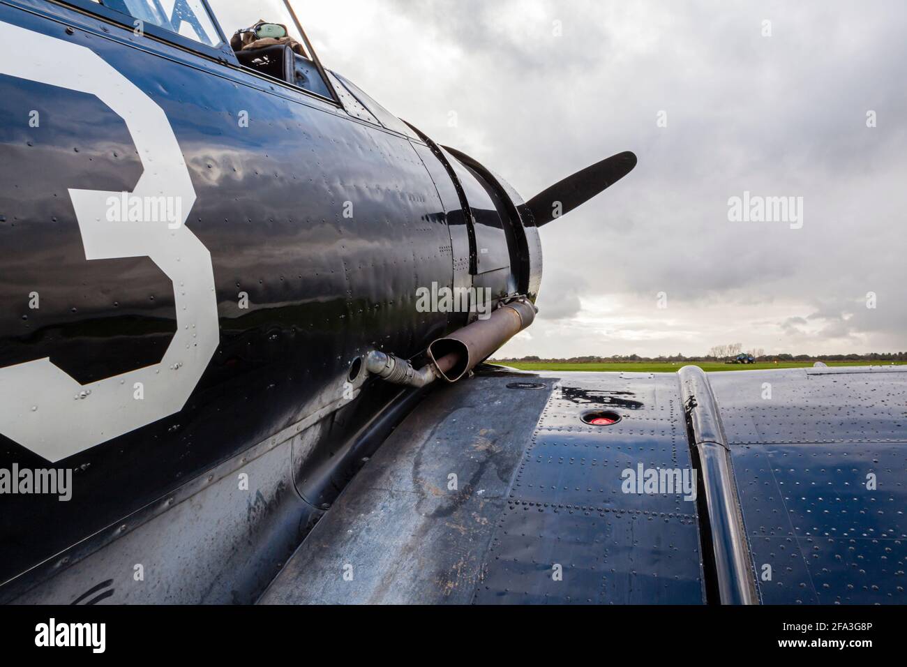 The single-engined Harvard trainer WWII aircraft, this example being ...