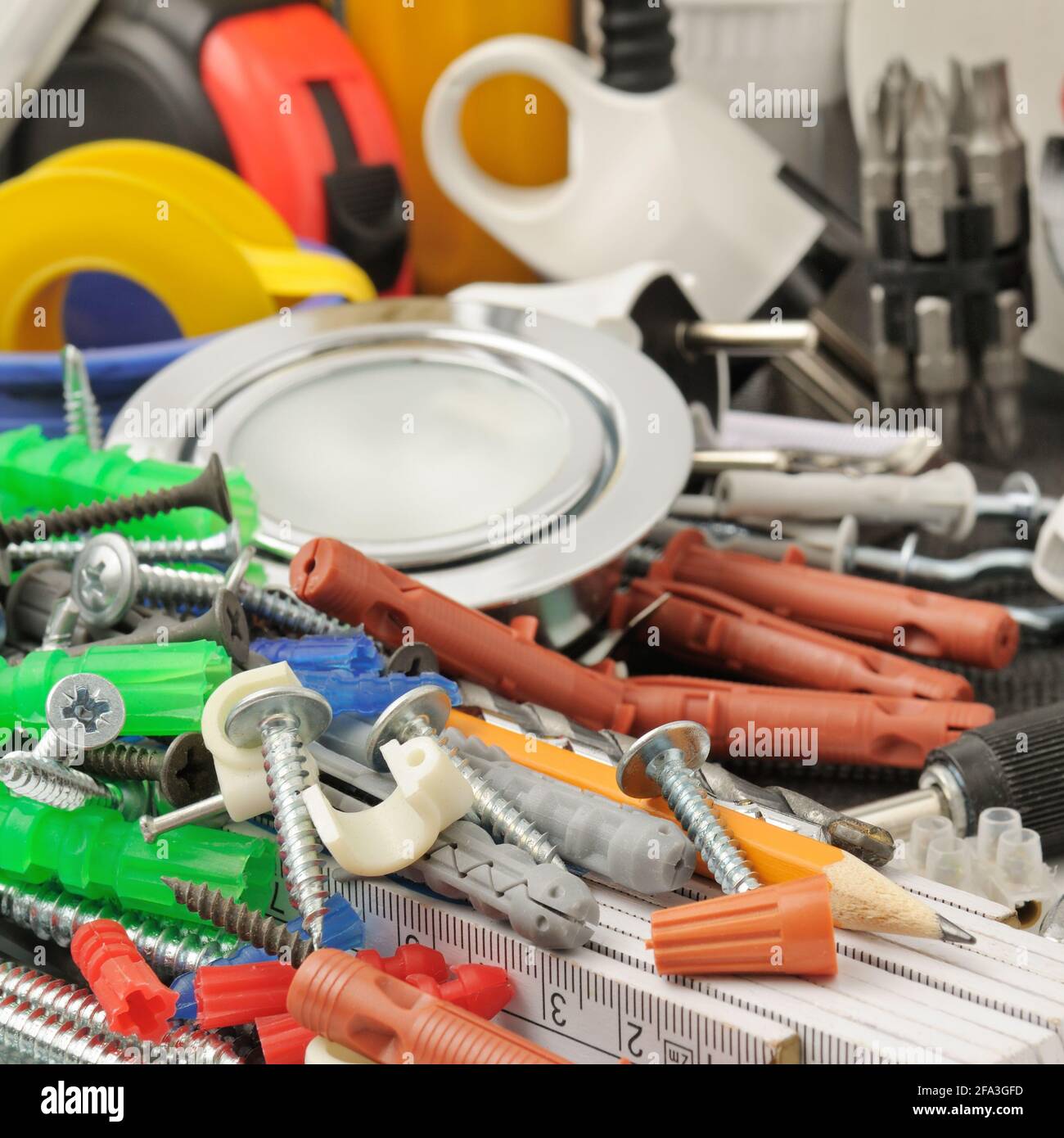 collection tools isolated on white background Stock Photo - Alamy