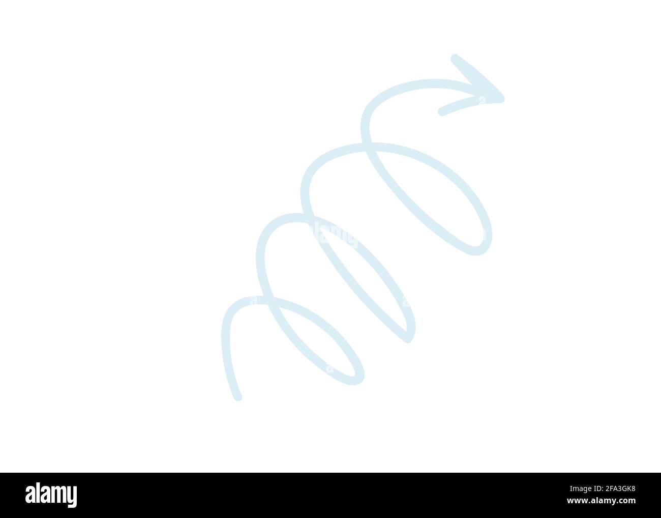 blue spiral arrow. hand drawing cartoon. doodle vector illustration ...