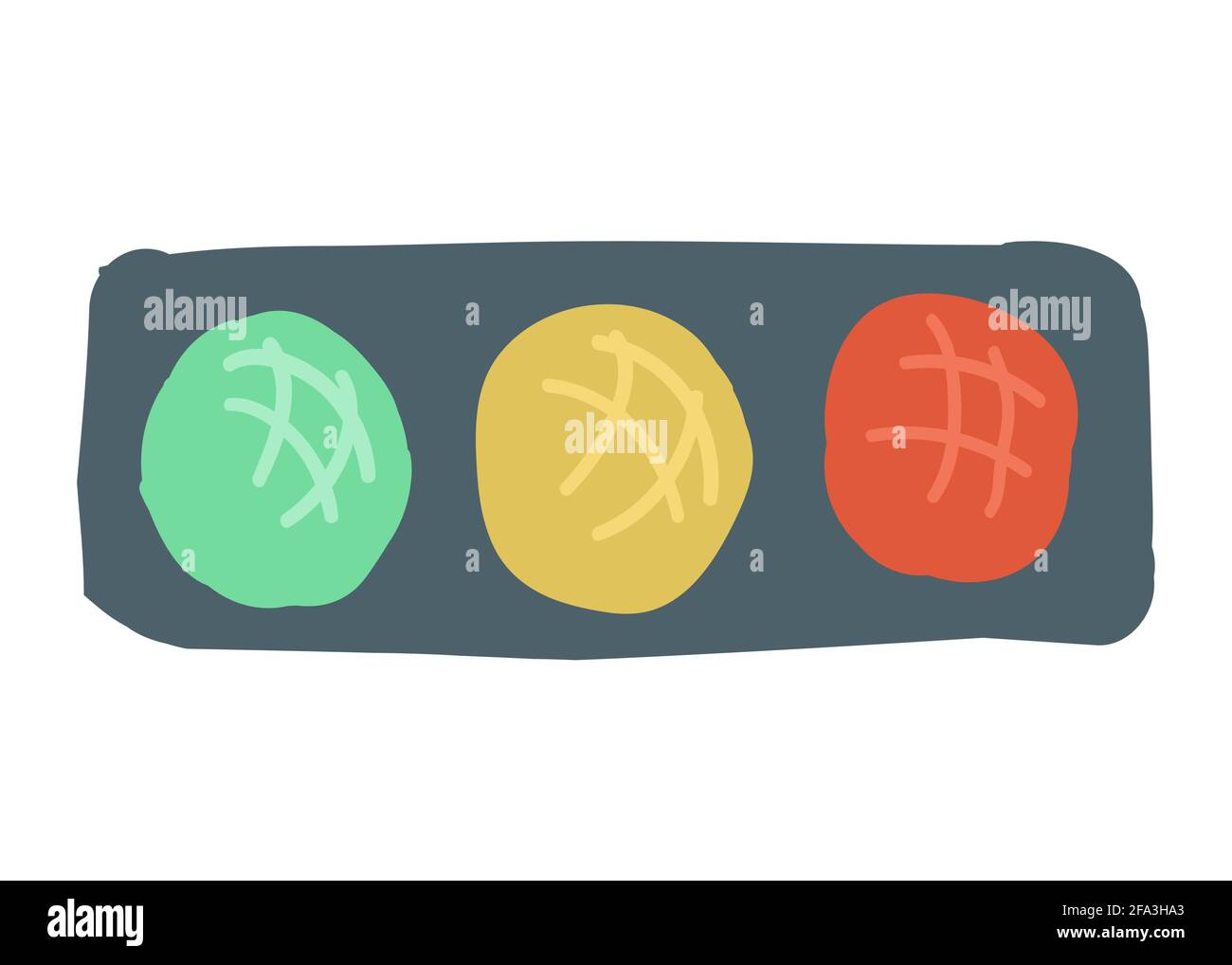 road traffic light. style cartoon simple hand drawing. vector ...