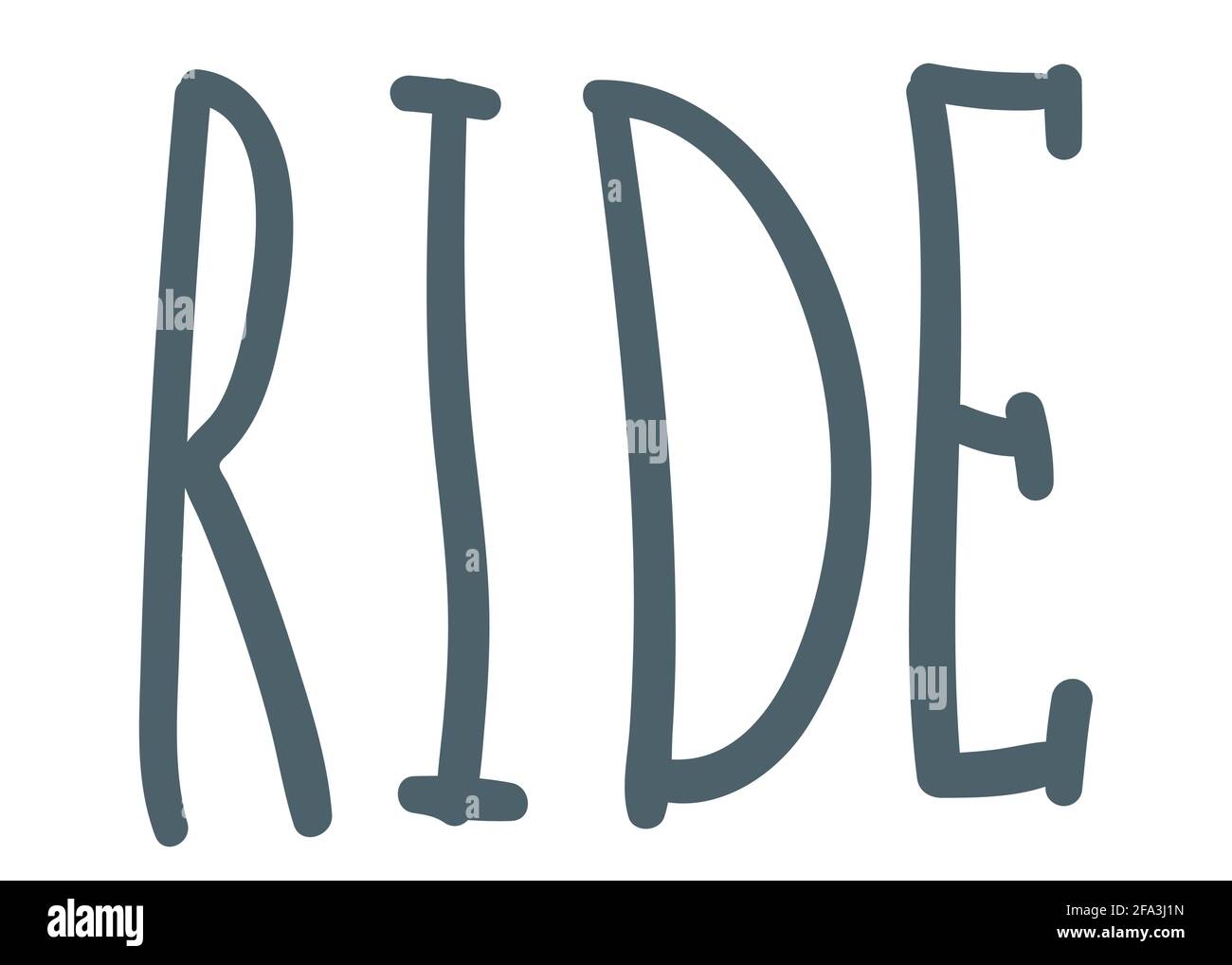 lettering ride. hand drawing. vector illustration, handwritten text ...