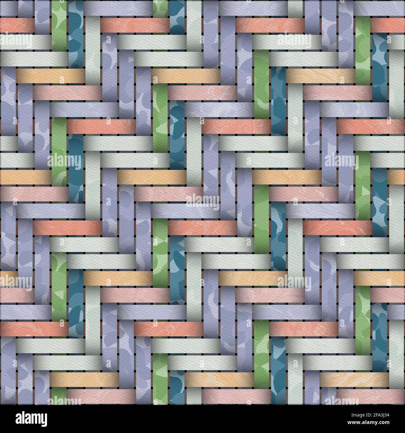 Seamless weave strip colorful ribbon pattern print Stock Photo - Alamy
