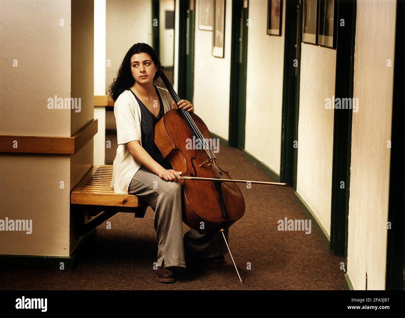 Cellist Natalie Clein from Poole Dorset before final practice for 1994 ...