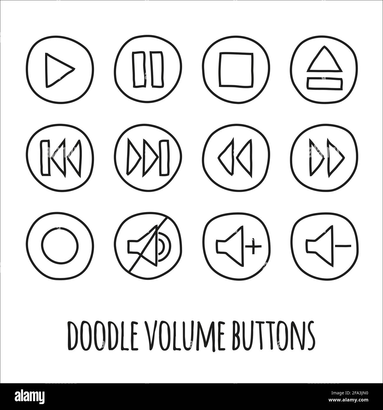 Doodle volume buttons Stock Vector Image & Art - Alamy