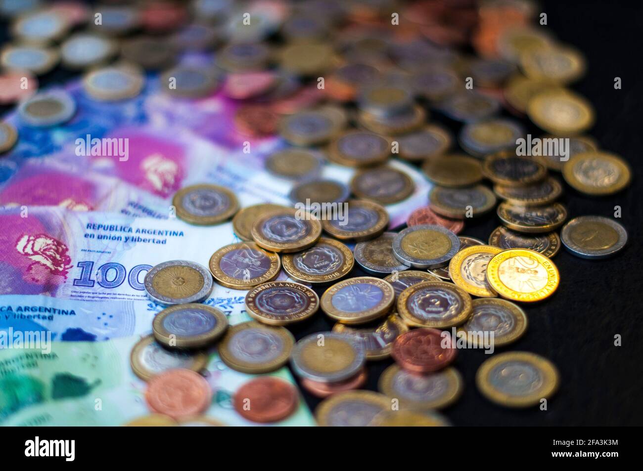 Money and Cash: Argentine pesos (coins and bills Stock Photo - Alamy