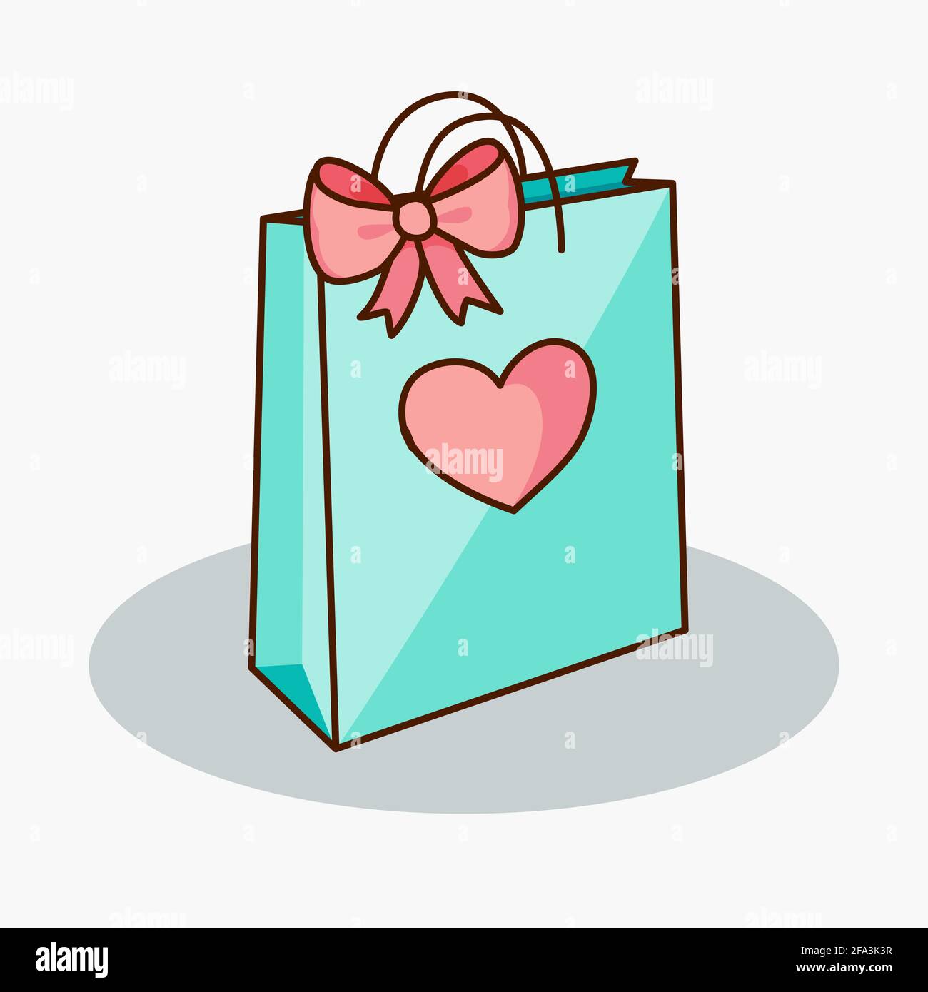 Gift bag green ribbon Stock Vector Images - Alamy