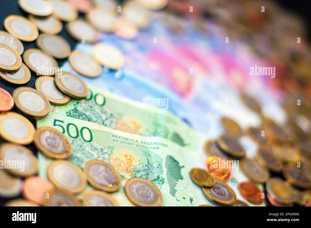 Money and Cash: Argentine pesos (coins and bills Stock Photo - Alamy