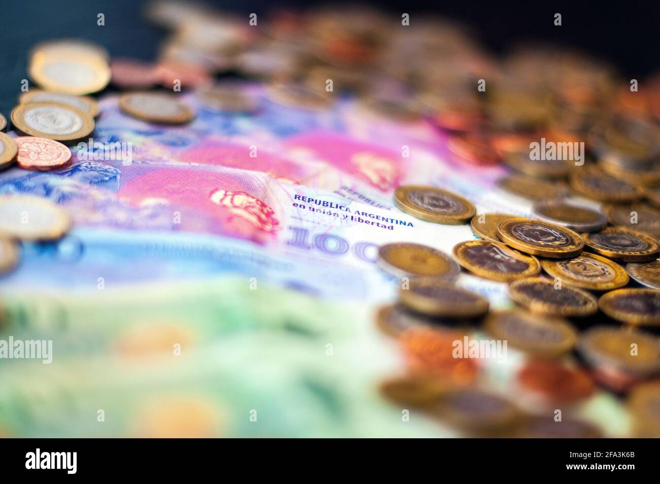Money and Cash: Argentine pesos (coins and bills Stock Photo - Alamy
