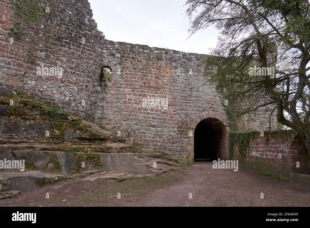 Brick walls and gate of the old castle Stock Photo - Alamy