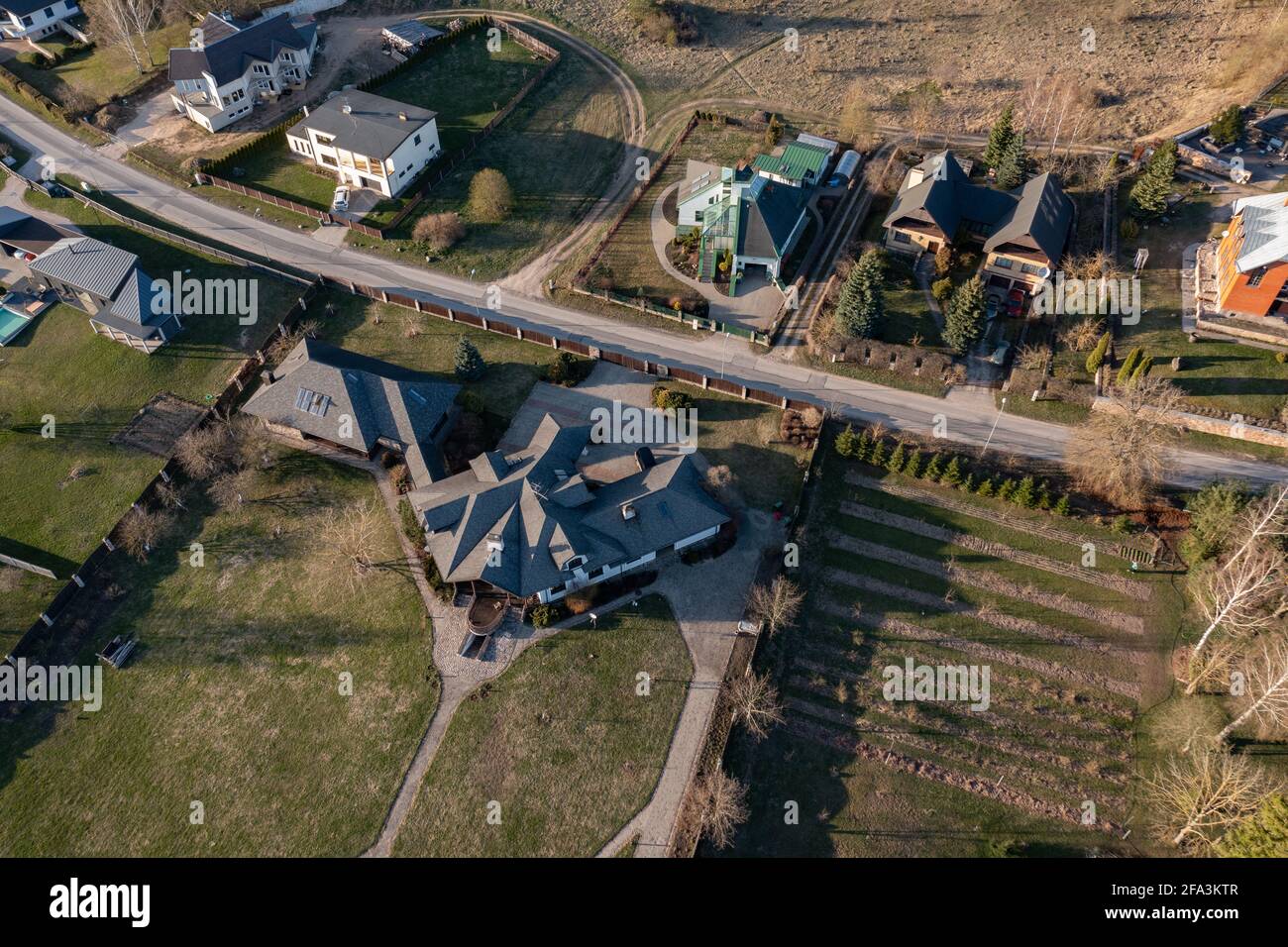Small city on aerial view hi-res stock photography and images - Alamy
