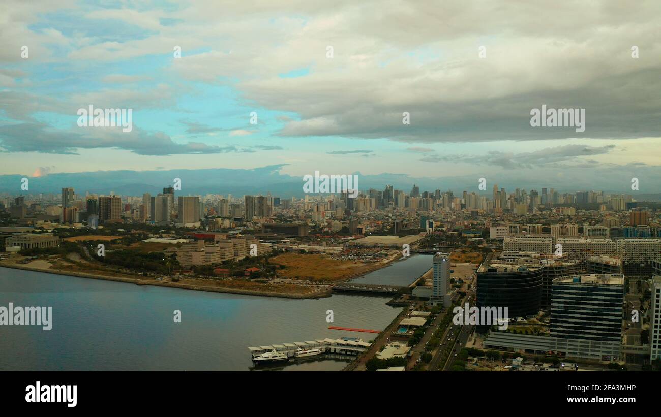 Skyscrapers and business centers in a big city Manila. Modern ...