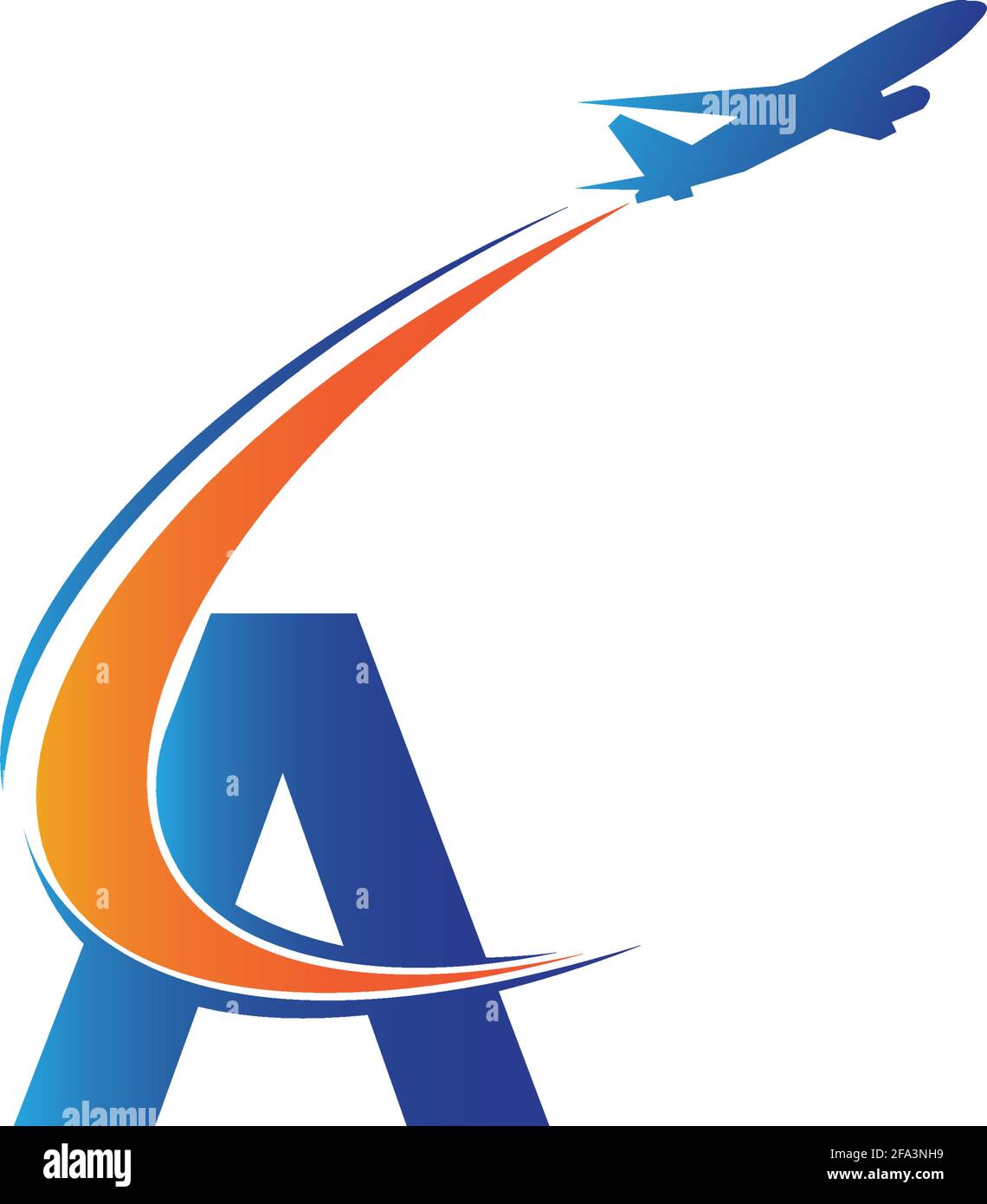 letter A Air travel logo design template-vector Stock Vector Image ...