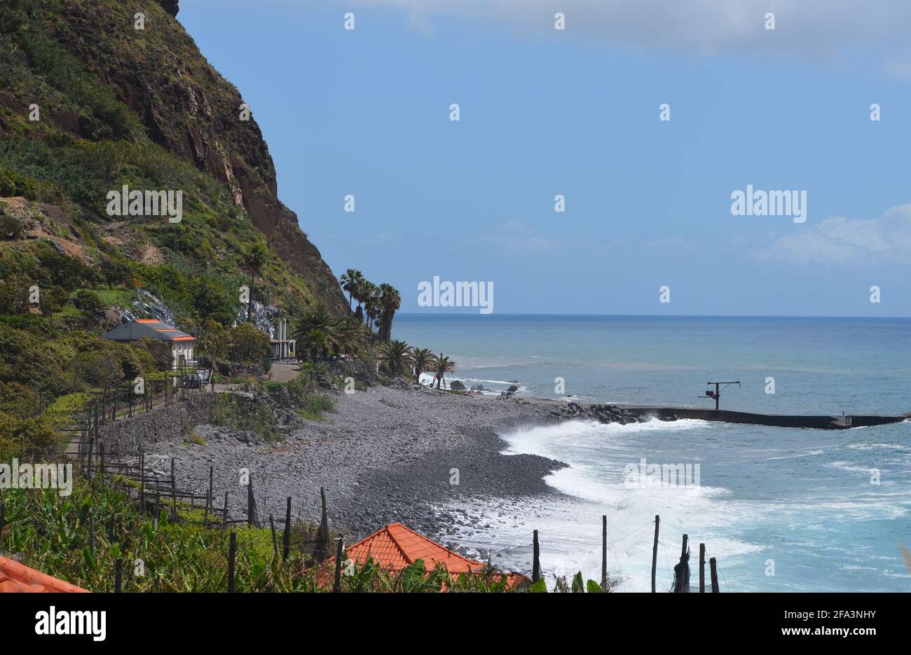 Faja dos Padres in Madeira island, a narrow coastal platform at the ...