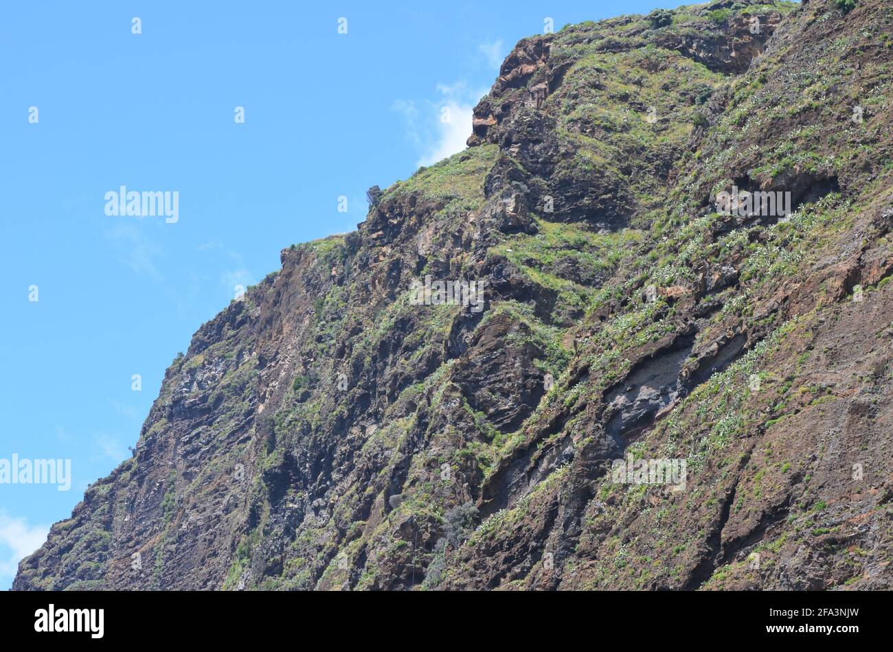 Faja dos Padres in Madeira island, a narrow coastal platform at the ...