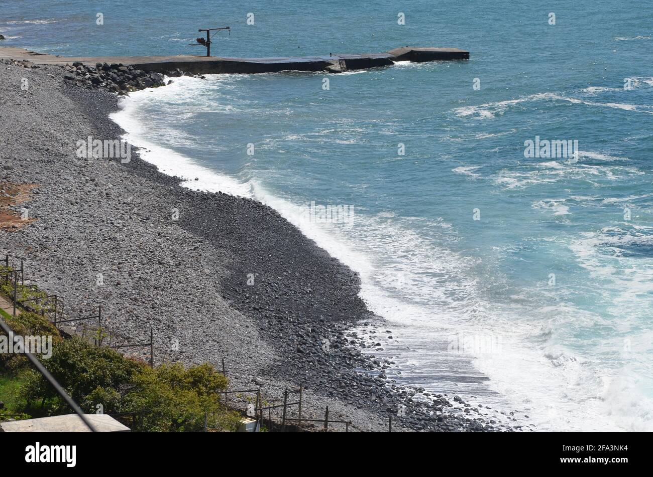 Faja dos Padres in Madeira island, a narrow coastal platform at the ...