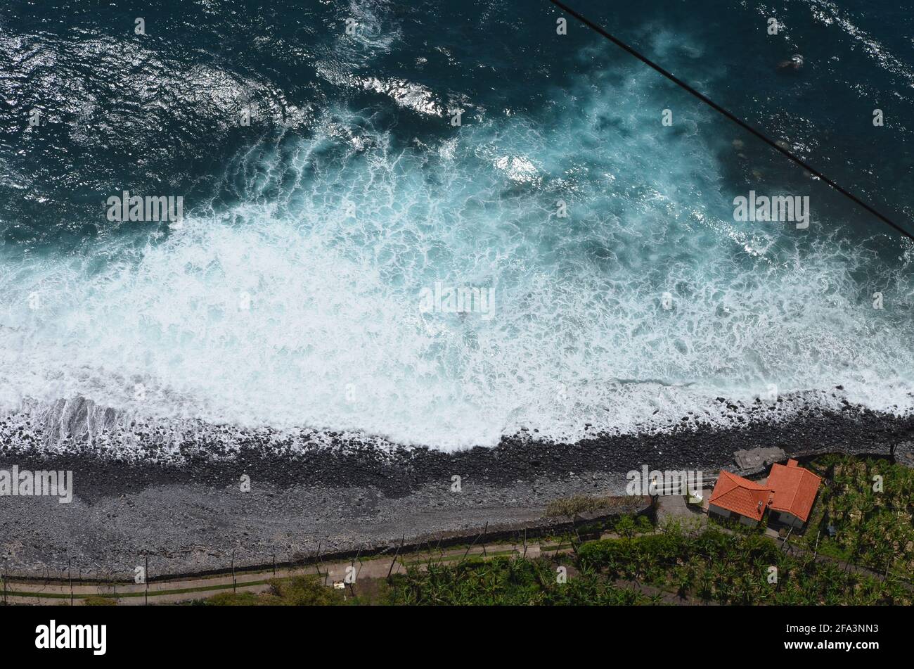 Faja dos Padres in Madeira island, a narrow coastal platform at the ...