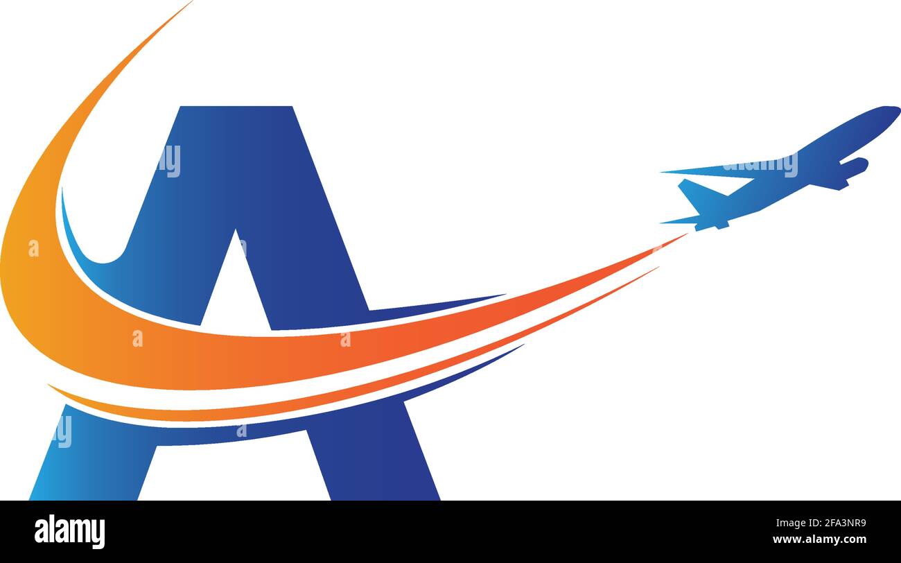 letter A Air travel logo design template-vector Stock Vector Image ...