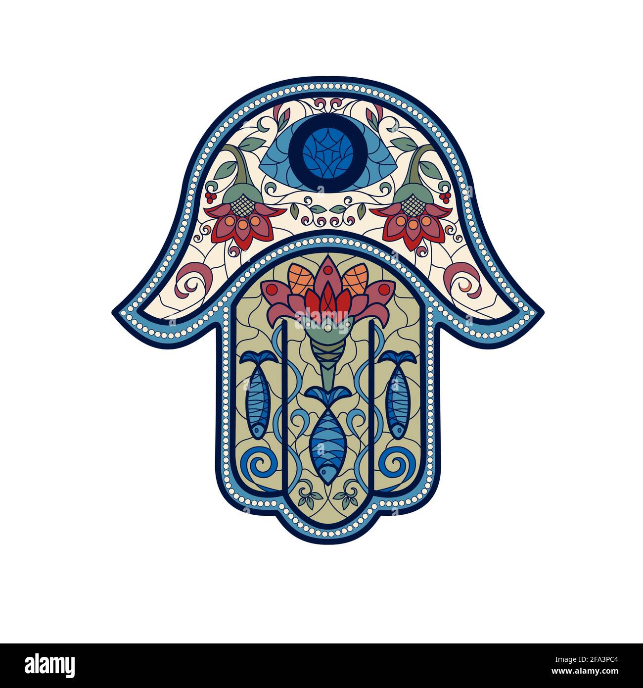 Traditional oriental or Indian sacred amulet of a religious symbol ...