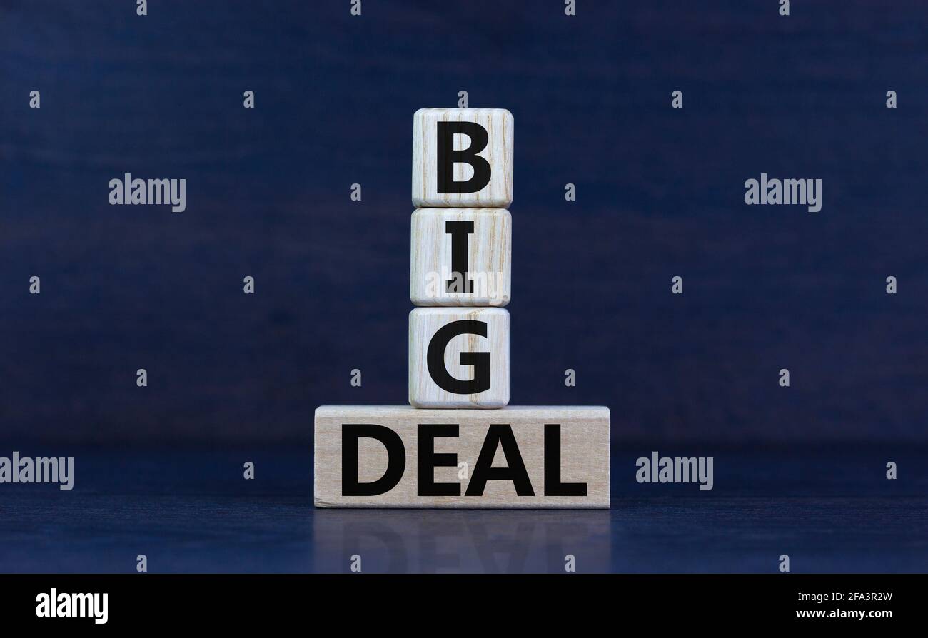 Big deal symbol. Concept words 'big deal' on wooden cubes and block on ...