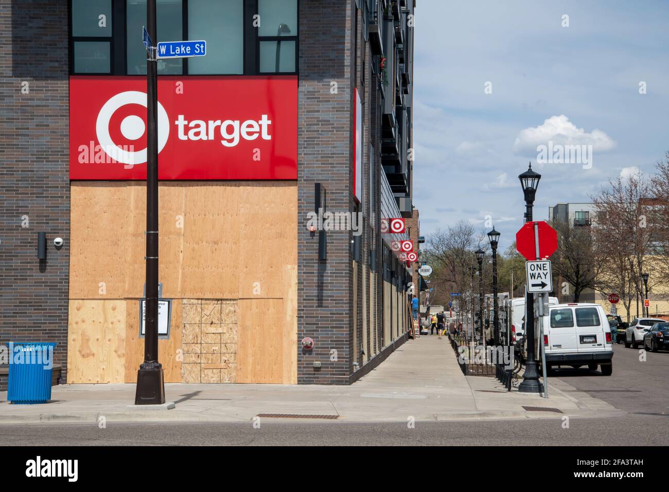 Minneapolis, Minnesota. Target store boarded up during the Derek ...