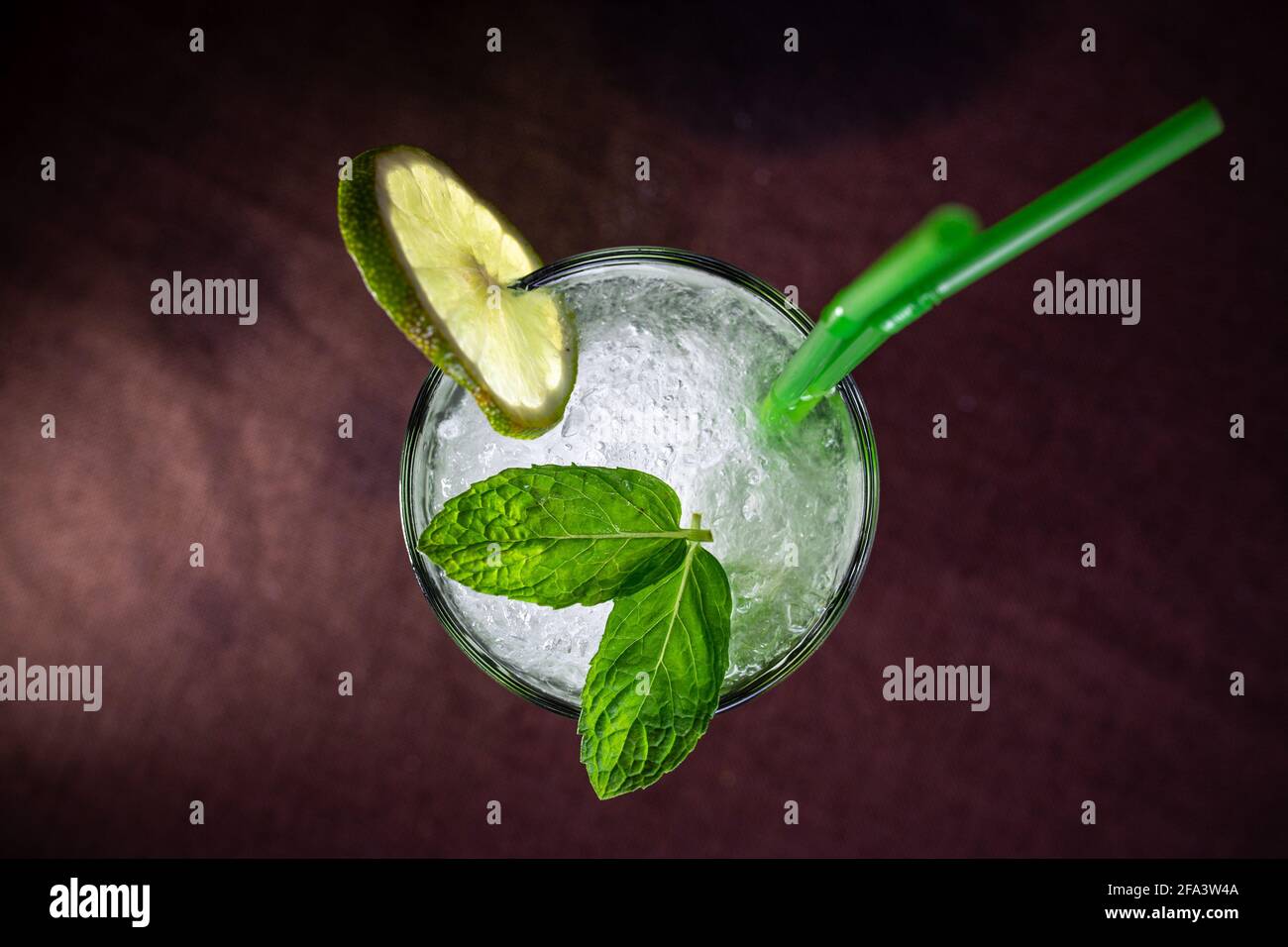 cold mahito with mint and lime view from above Stock Photo - Alamy