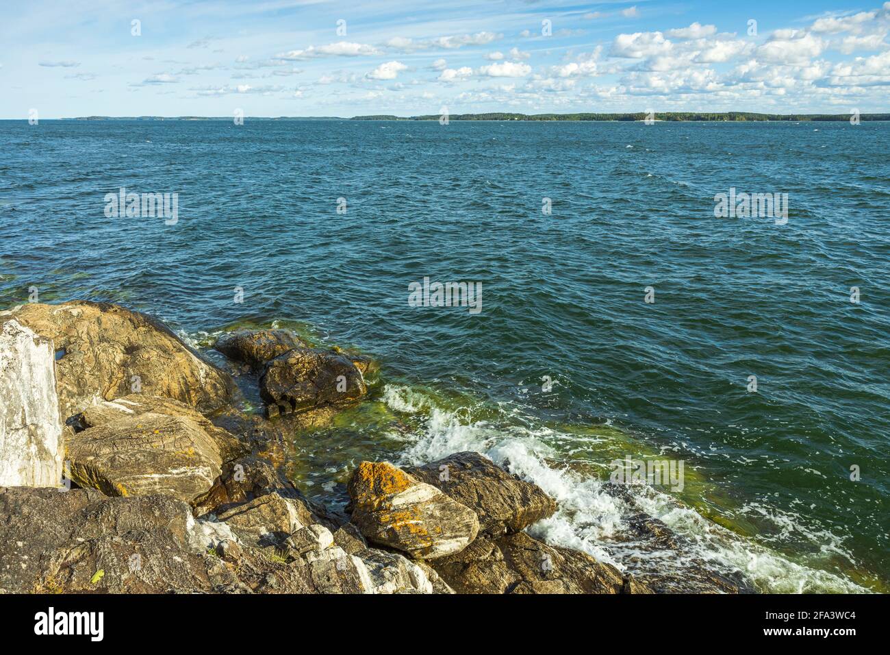 Beautiful view of coast line of Baltic sea. Gorgeous nature landscape ...