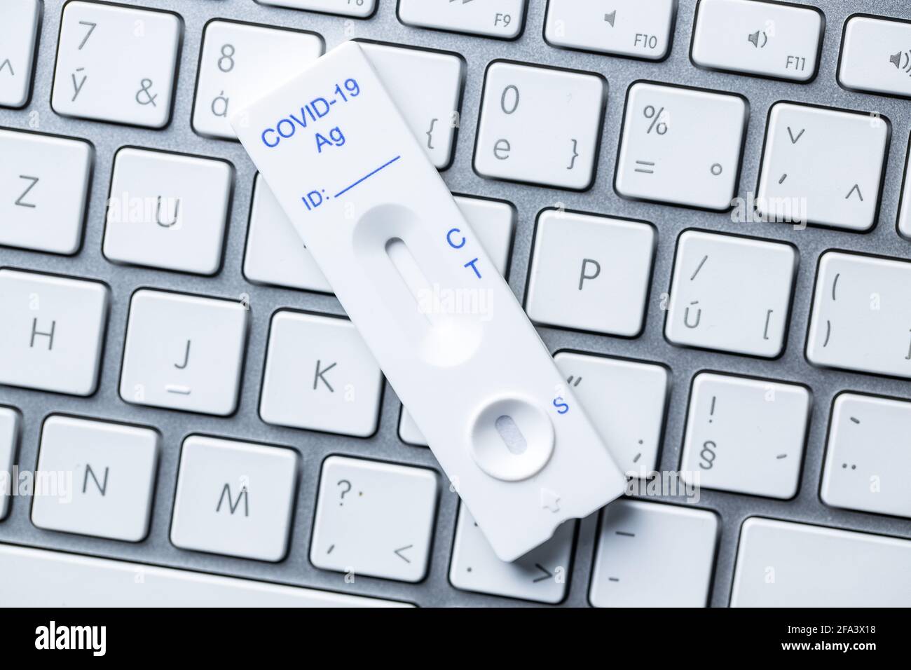 Covid-19 rapid antigen test. Rapid antibodies test kit and computer ...