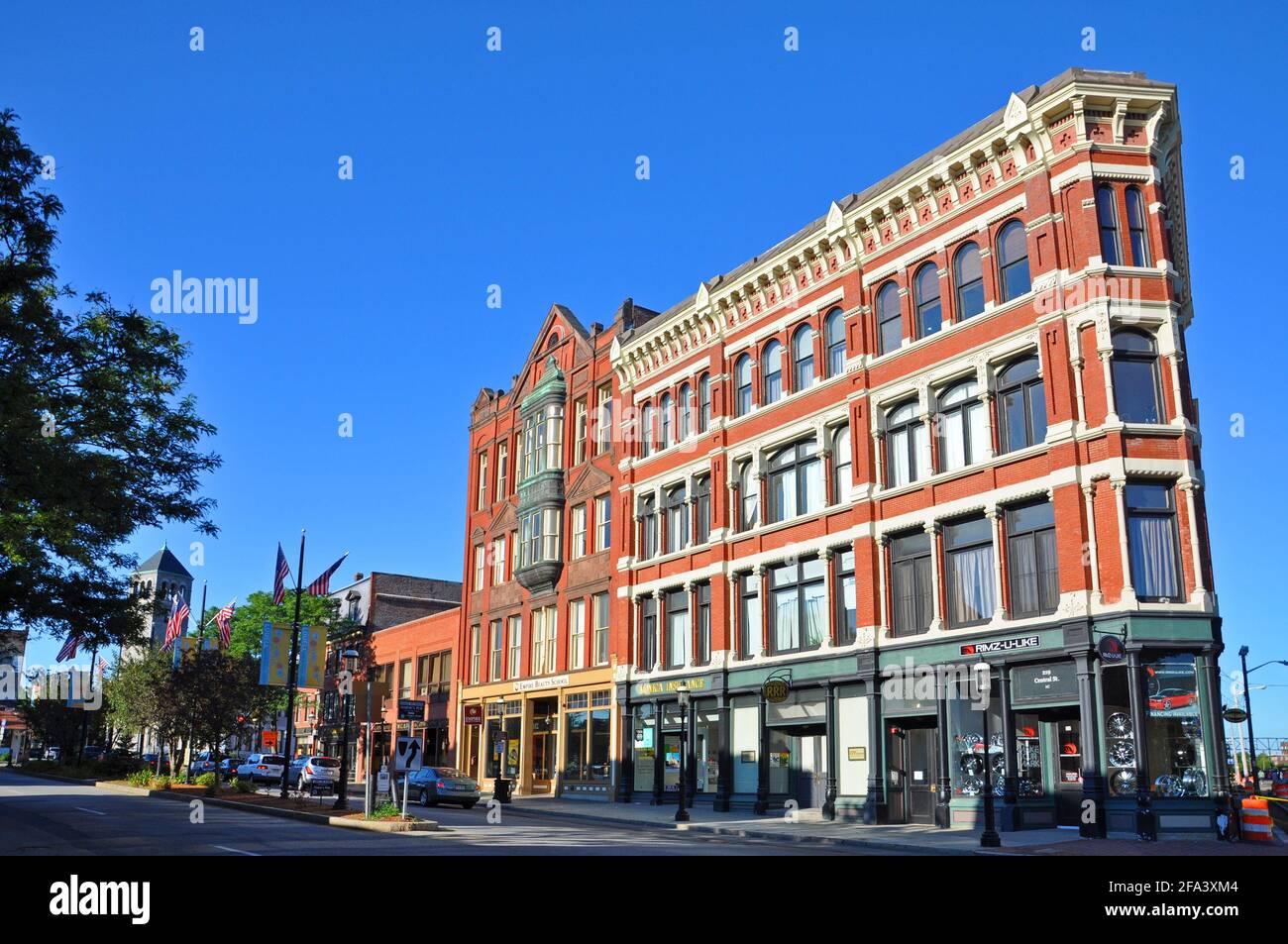 Lowell historic building on Central Street in downtown Lowell ...