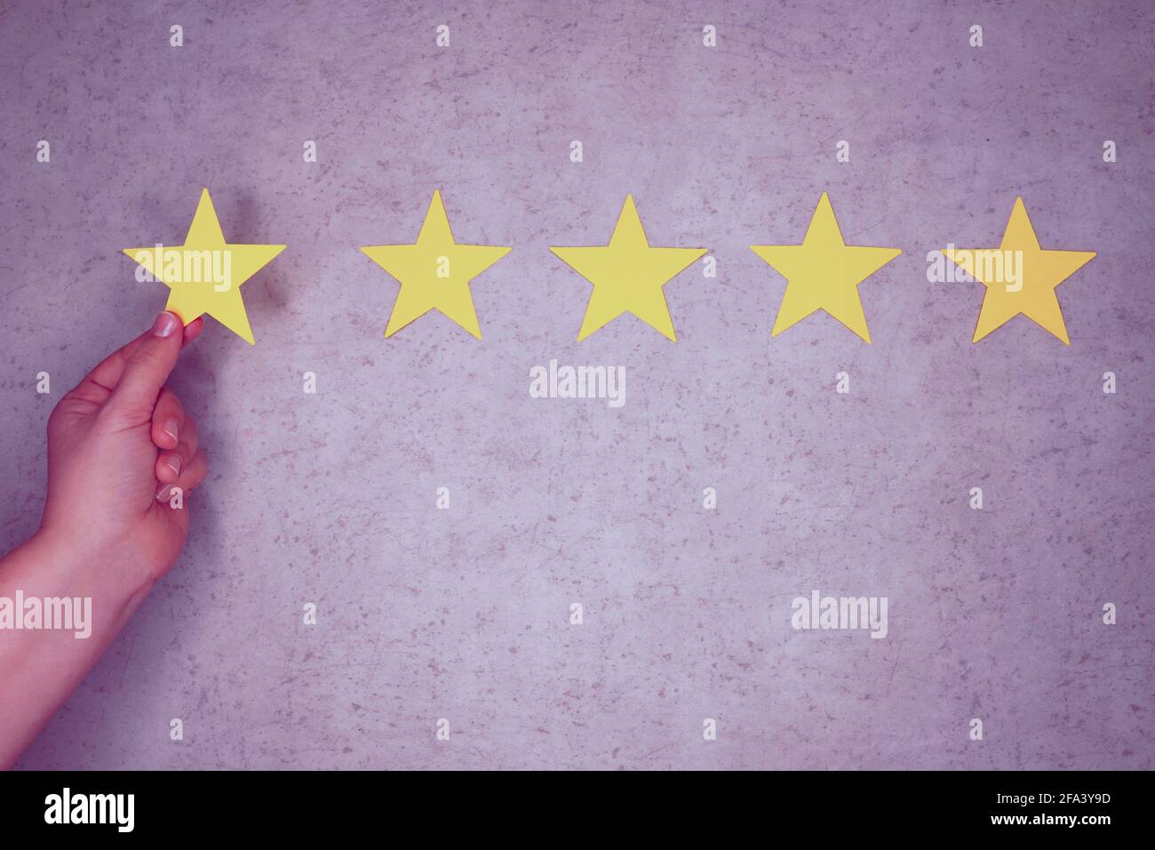 Hand of putting increase five star shape. Best excellent business ...