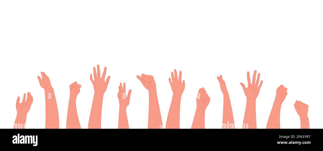 Human hands clapping, clapping, fans. Vector illustration in a flat ...