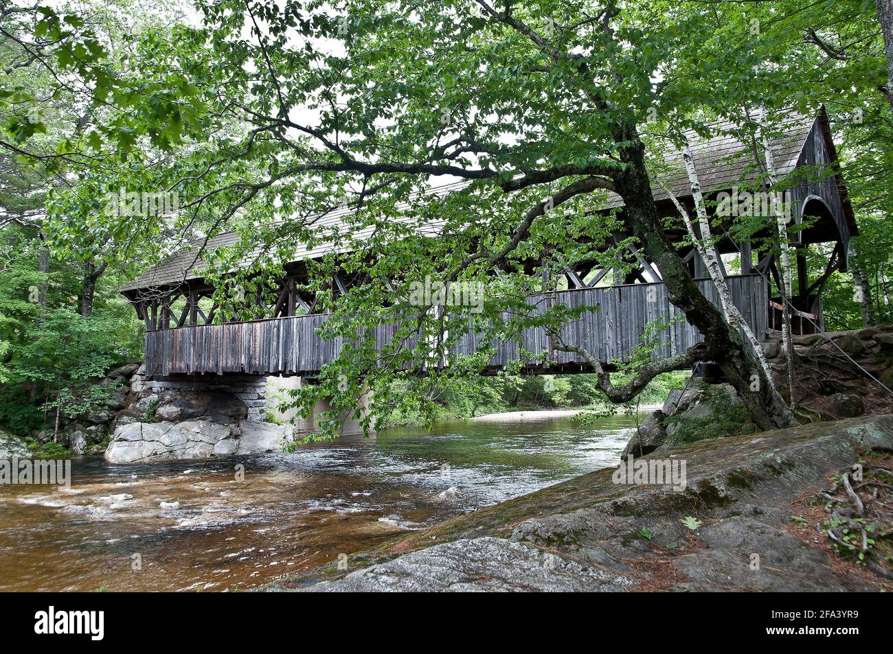Sunday River Covered Bridge, Bethel, Maine Stock Photo - Alamy