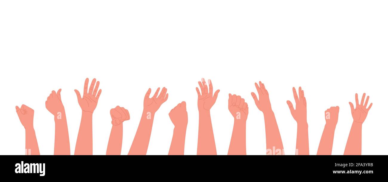Human hands clapping, clapping, fans. Vector illustration in a flat ...