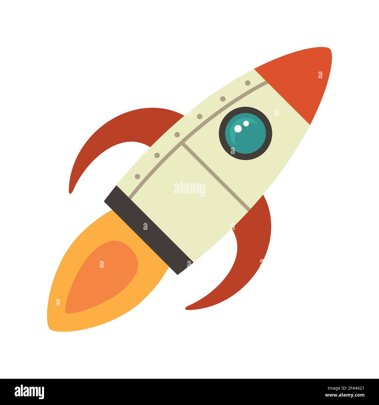 Cartoon Rocket Ship Taking Off