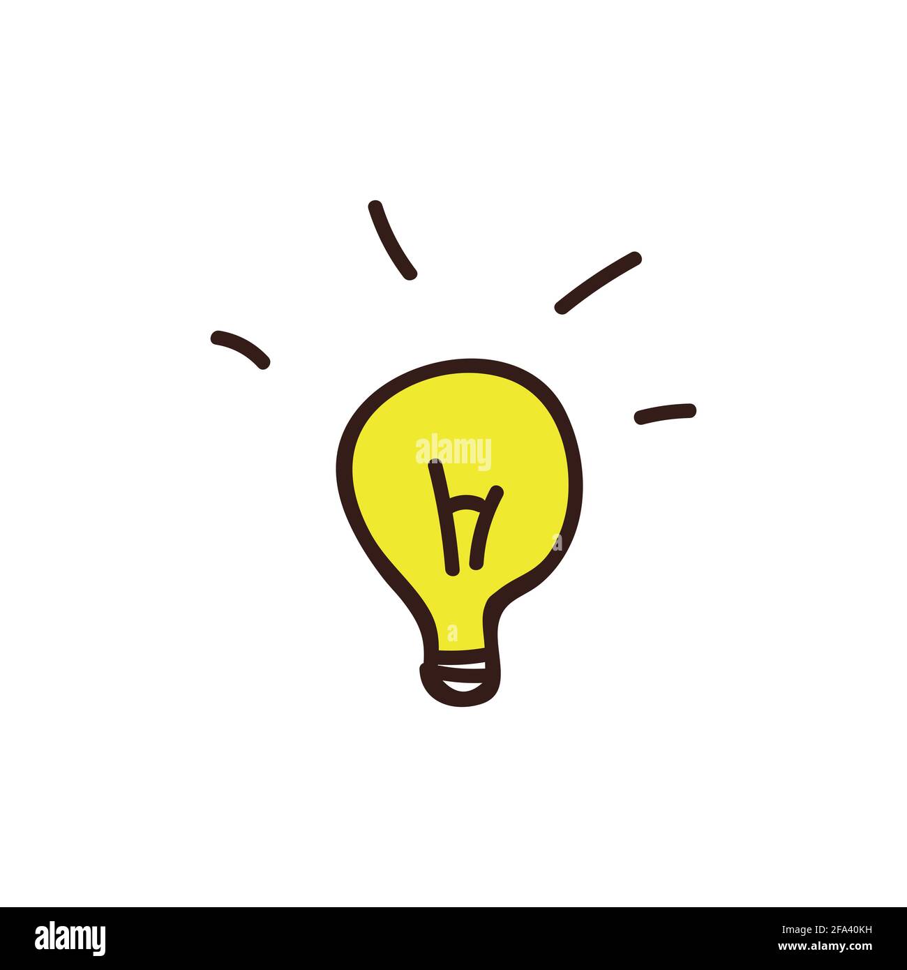 Light bulb, idea, doodle, vector illustration on a white background ...