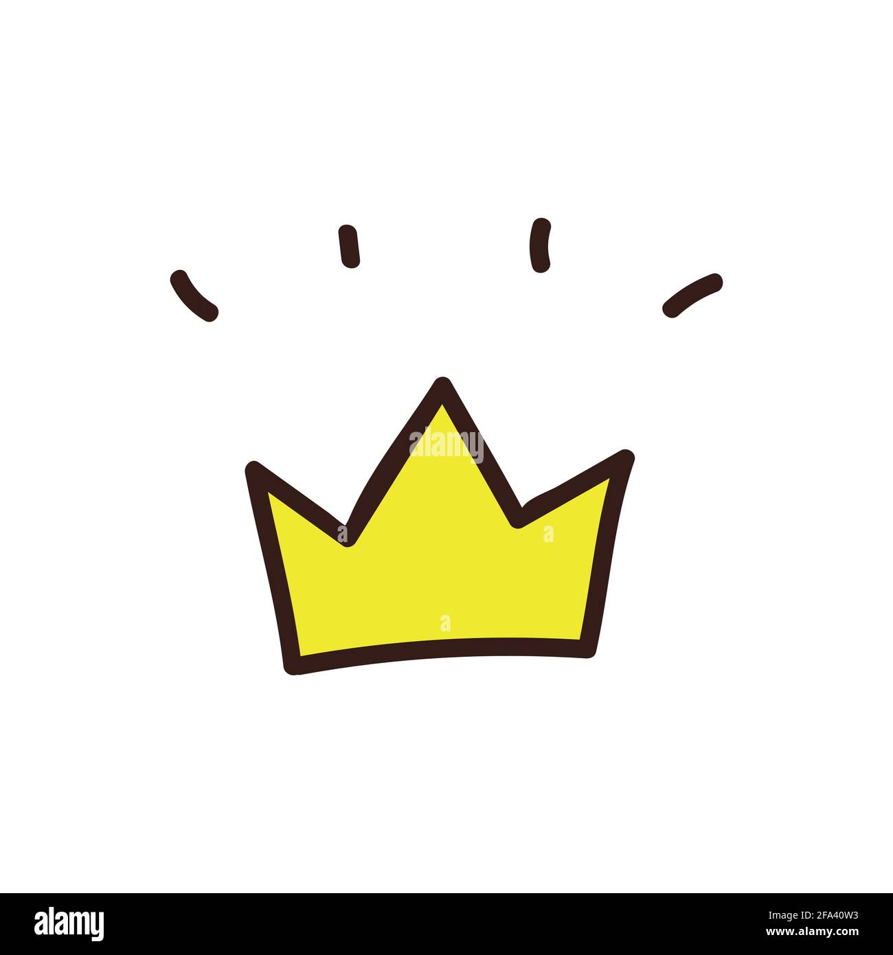 Crown doodle icon on white background, vector illustration Stock Vector ...