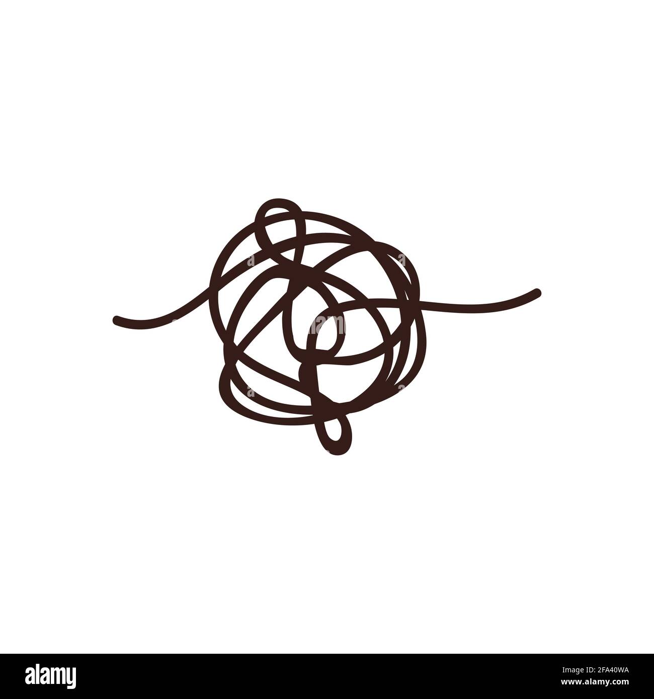 Confused process, chaos line symbol. Tangled scribble idea vector ...