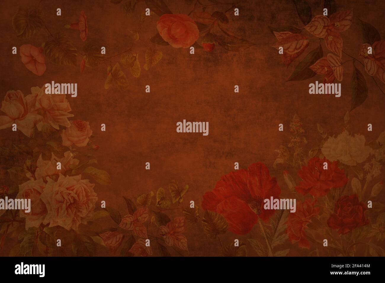 Decorative floral parchment paper for a background with copy space in ...