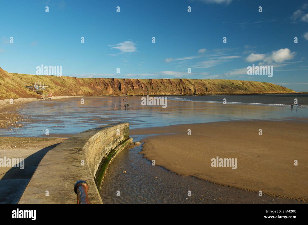 Filey Brigg in the sun Stock Photo - Alamy
