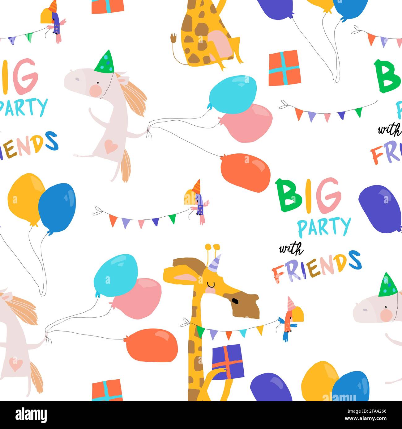 Happy friends child kid birthday party Stock Vector Images - Alamy