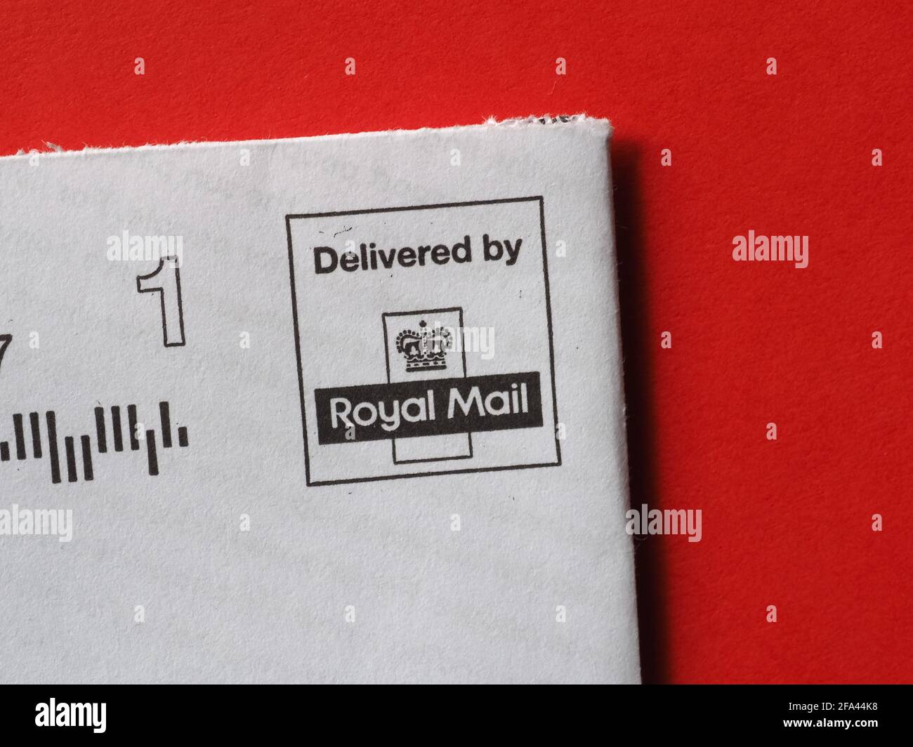 LONDON, UK - CIRCA APRIL 2021: Royal Mail postage meter on letter ...