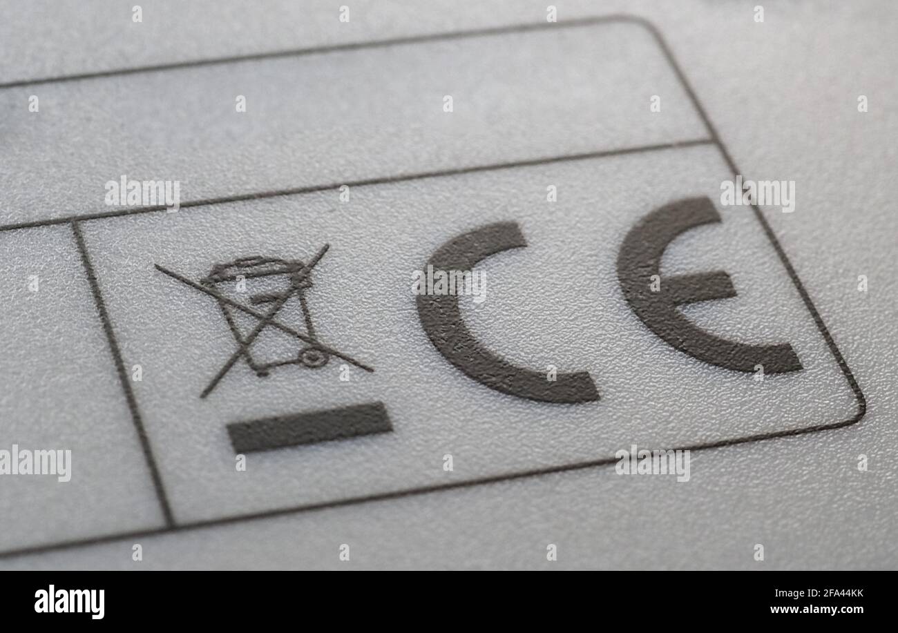 BERLIN, GERMANY - CIRCA APRIL 2021: CE marking on products traded on ...