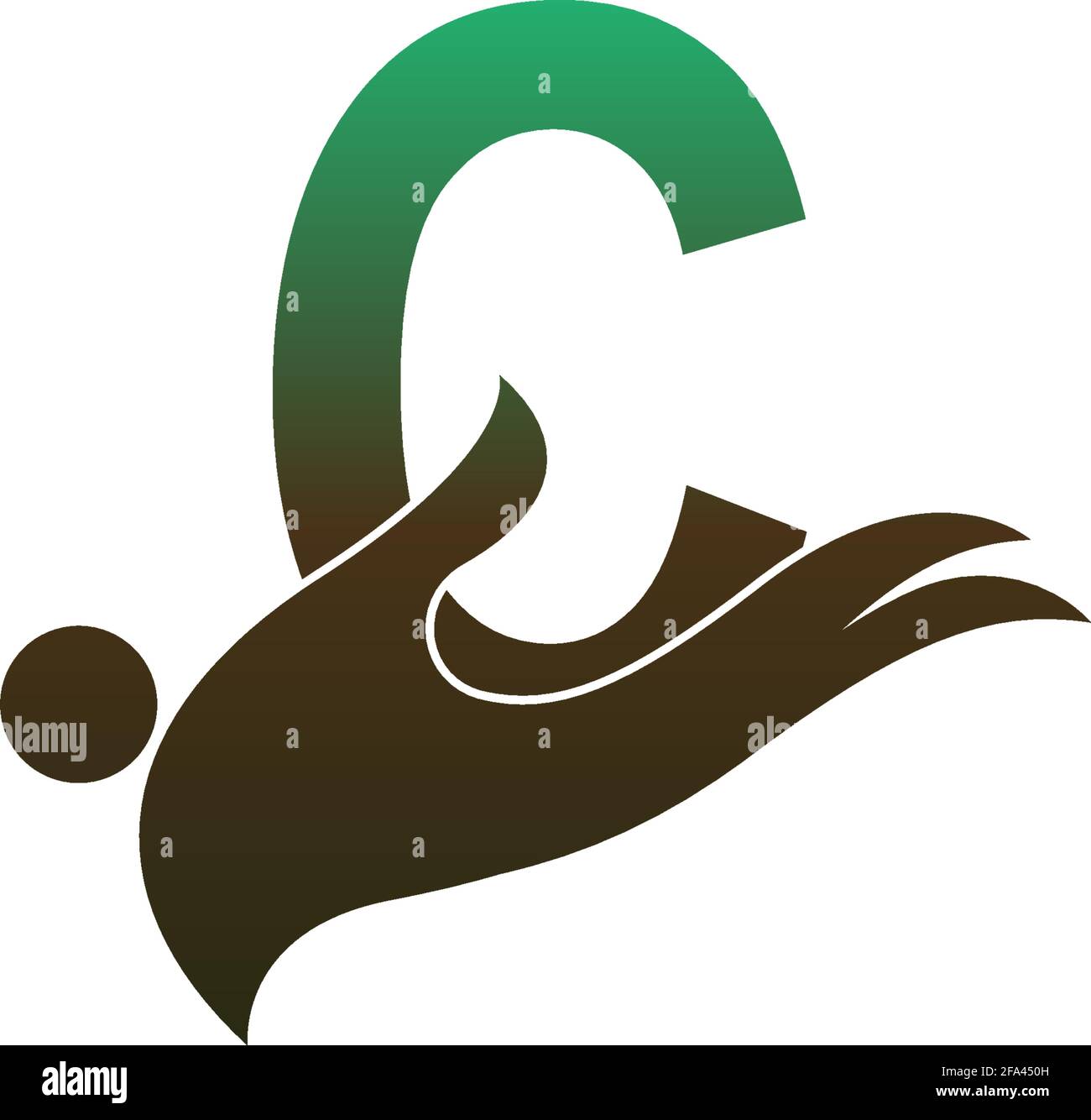 Letter C logo icon with people hand design symbol template vector Stock ...