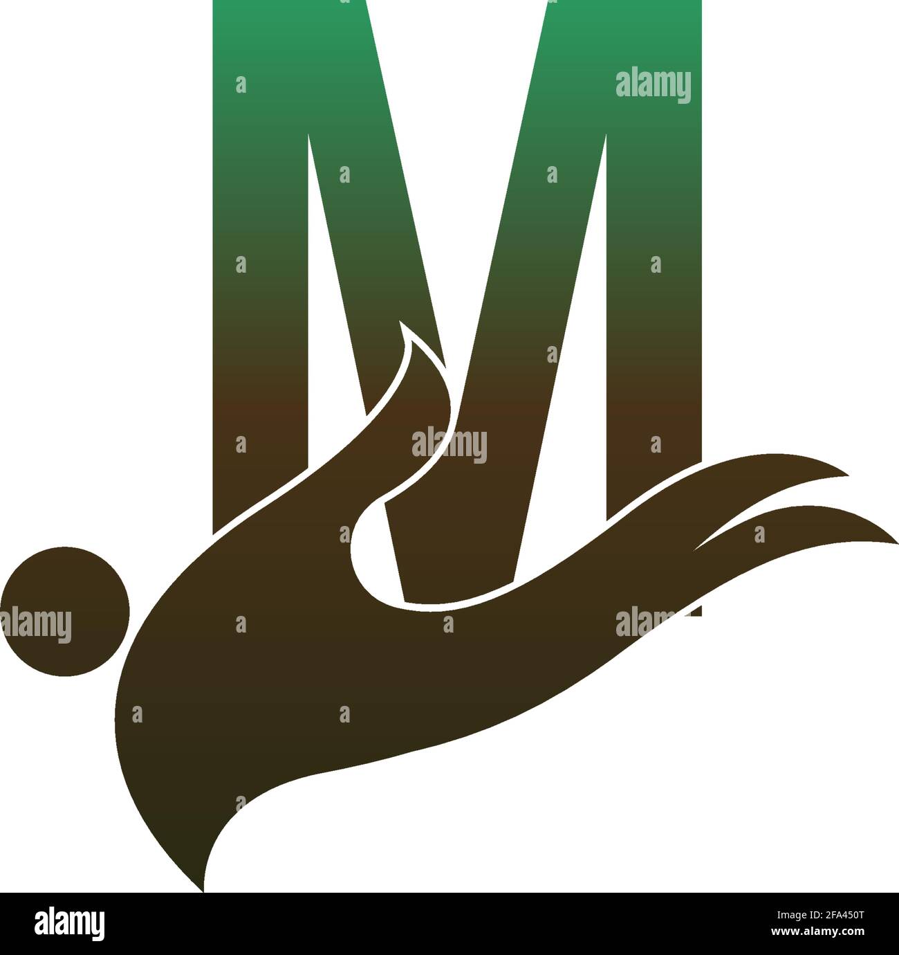 Letter M logo icon with people hand design symbol template vector Stock ...