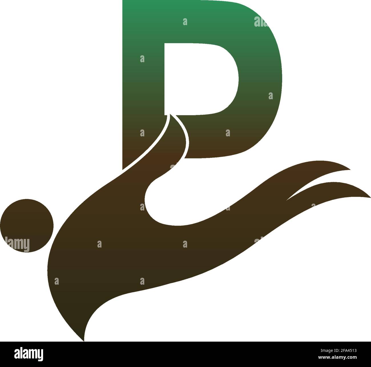 Letter P logo icon with people hand design symbol template vector Stock ...