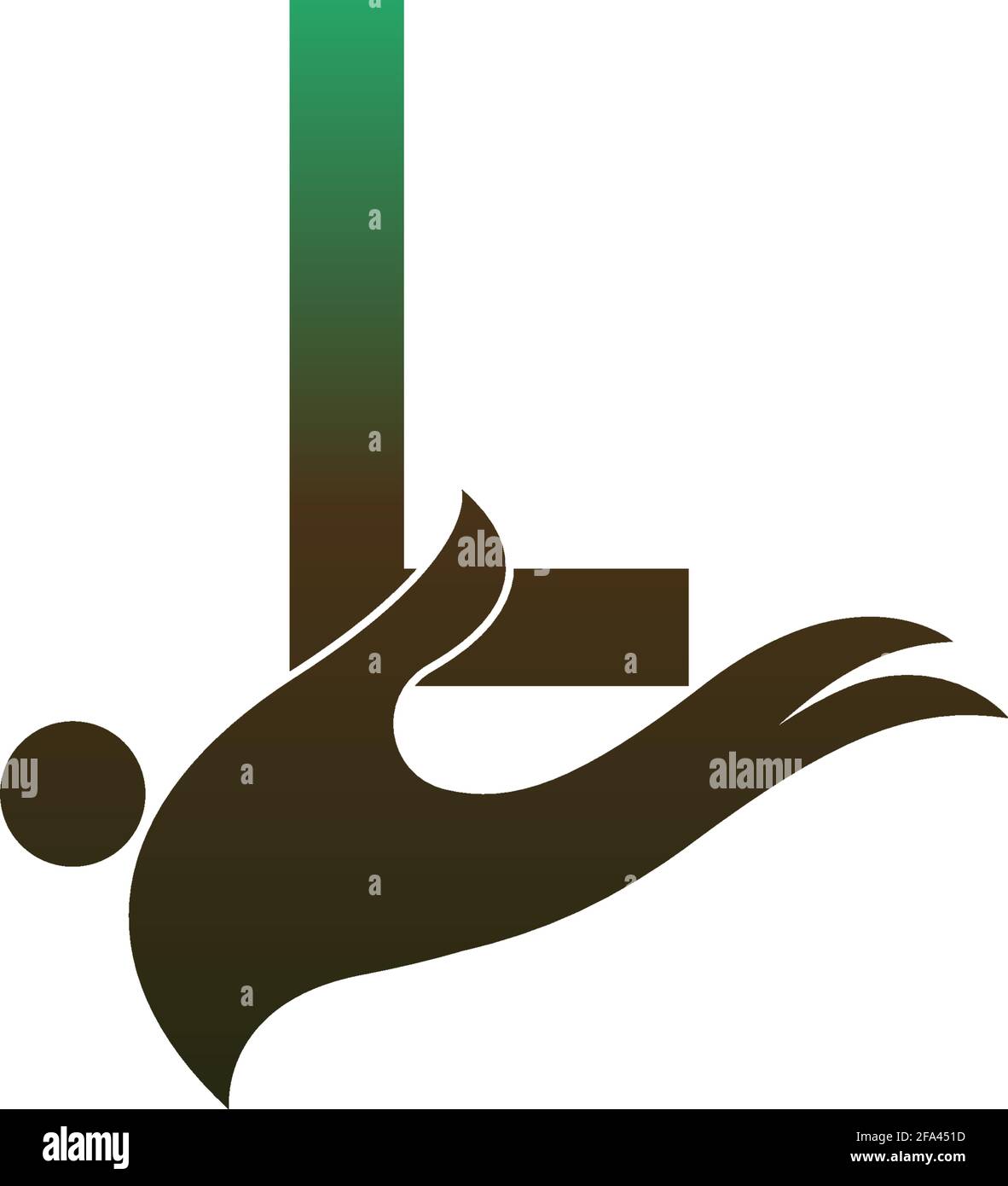 Letter L logo icon with people hand design symbol template vector Stock ...